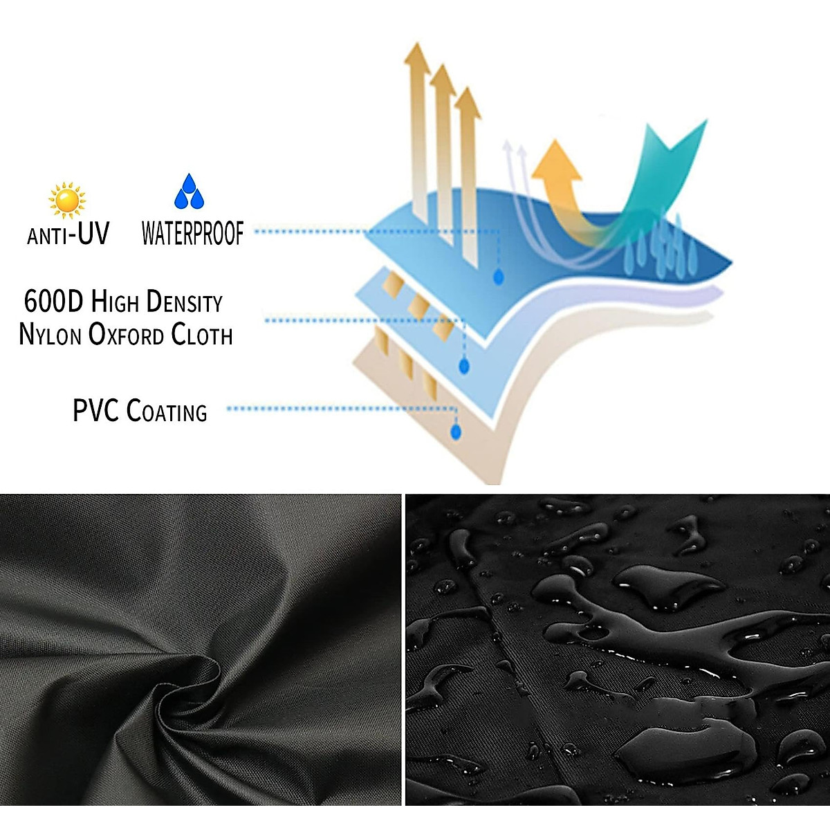 Large Patio Furniture Cover/Waterproof Outdoor Furniture Cover 102x81x41in/260x205x105cm /LxWxH Patio Table Cover All Weather Protection Outdoor Table Cover Waterproof Patio Sectional Couch Cover