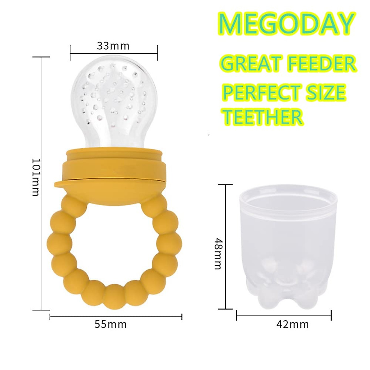 Baby Fruit Food Feeder Pacifier Teether for Babies 4 M+,Milk Frozen Set,2in1 Teether Toy Made of Soft Silicone,Feeder for Infant Safely Self Feeding,BPA-Free