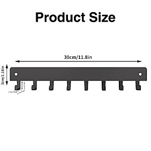 Yoanxong 2 Pack Key Holder for Wall, Key Hooks with 8 Hooks, No Drilling Required, Self-Adhesive Key Holder, Hallway Wall Mount Keychain, Key Holder Wall Mount for Corridor, Living Room (Grey)