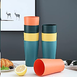 Kyraton Plastic Cups Reusable 8 Pieces, Unbreakable Water Drinking Cup, Tumblers for Indoor Outdoor Travel Poolside Bathroom Adult Children Light Weight Easy to Carry BPA Free (Colorful)
