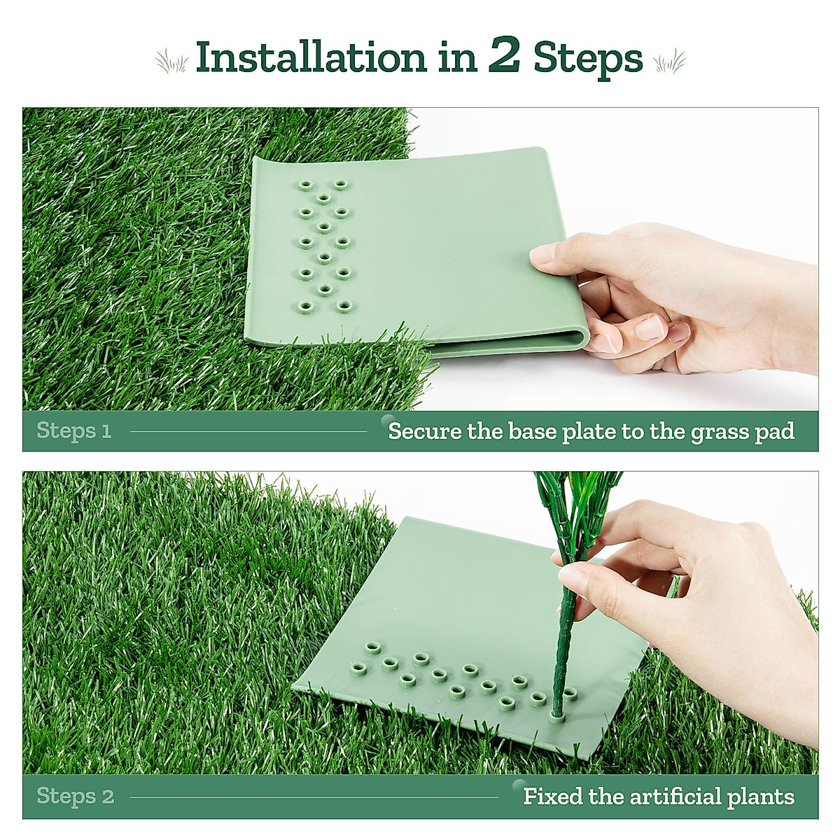 Dog Pee Post for Guiding Dog Urination and Prevent Urine Splash, Reusable Artificial Grass Plants for Indoor and Outdoor Dog Potty Training 1set 8pcs