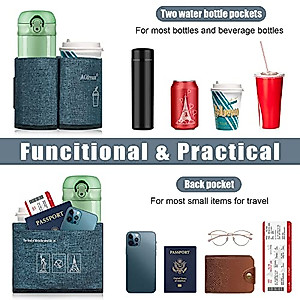 ACdream Luggage Cup Holder, Suitcase Drink Carrier, Free Hand Portable Water and Coffee Caddy Attachment, Flight Attendant Gift Gadgets, Airport Travel Accessories for Airplane, Green