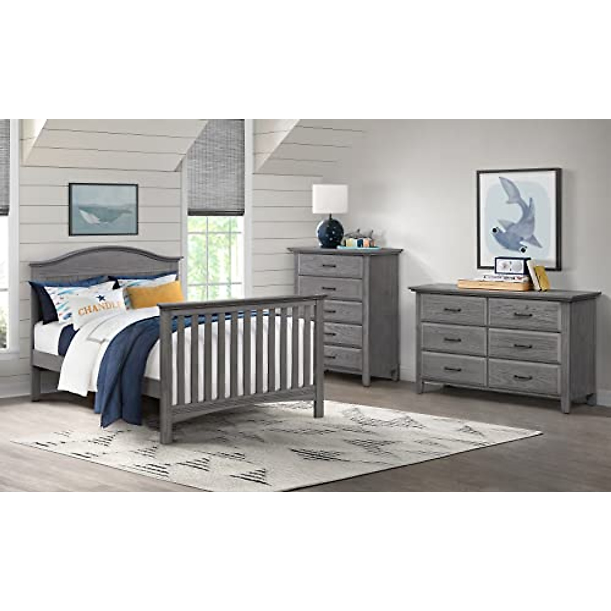Soho Baby 44088530 Chandler Crib to Full-Size Bed Conversion Kit, Wire Brush Graphite Gray Finish, GreenGuard Gold Certified