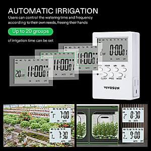 VIVOSUN Professional Automatic Drip Irrigation Kits, 15W Output, All in One Professional Grow Kit- Includes Pump, Timer and Regulator, 8 Drip Emitters Garden Plant Watering System Indoor Outdoor