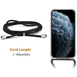 YESPURE Crossbody Case for iPhone 11 Pro Max with Card Holder, Clear TPU Soft Case with Neck Cord Lanyard Strap-Clear and Card Holder for iPhone 11 Pro Max 6.5"