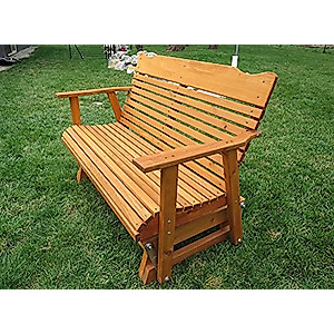 Kilmer Creek Rustic Finished 4' Cedar Porch Glider, Amish Crafted