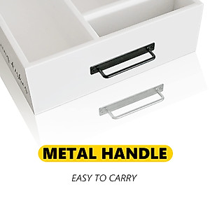 Paper Plate Holder, Plastic Silverware Caddy, Plastic Utensil Dispenser for Party Buffet Camping BBQ, Disposable Spoon Fork Knives Dish Cup Napkin Storage Organizer for Kitchen Counter (White)