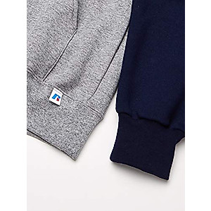 Russell Athletic Mens Dri-Power Pullover Fleece Hoodie Hoody, Color Block- Oxford/Navy, X-Large US