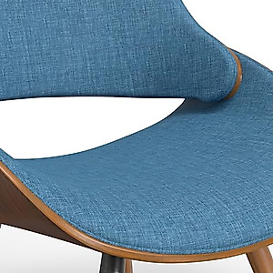SIMPLIHOME Malden Dining Chair in Blue Linen Look Fabric, 22.8" W x 20.9" D x 30.9" H, Mid-Century Modern Wood Back Chair for Dining Room