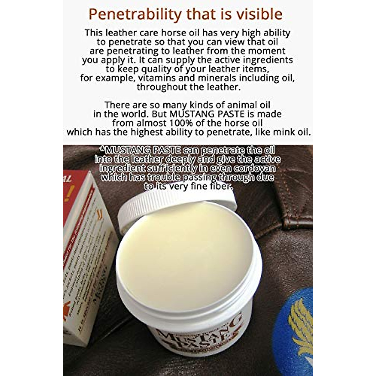 CAPT.STYLE Mustang Paste 100ml 3/4 fl. oz Includes Original Logoed Microfiber Cloth Made in Japan