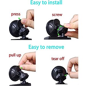Glucrean Dash Cam Mount Compatible with 70mai Smart Dash Cam 1S / 70mai Dash Cam M300, Suction Cup Mount Easy to Install and Use, Strong Suction Power Hight Durability and Removeable 2 Pcs