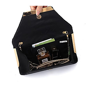 KAKKOII Women Evening Bags, Clutch Purses, Crossbody Bag, Envelope Handbags, Formal Wedding Party Prom Purse (Black)