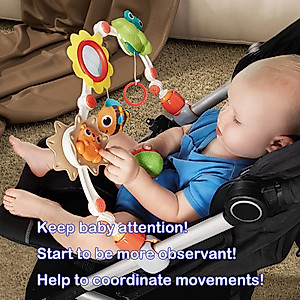 BOREBO Baby Car Seat Toys Bar Arch Bouncer Accessories Crib Hanging Travel Stroller Arch Versatile Sensory Adjustable for Little One for Newborn Baby Shower