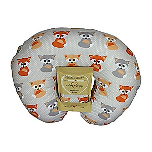 Adorology Nursing Pillow Slipcover, Baby Gray Foxes Design, Maternity Breastfeeding Newborn Infant Feeding Cushion Cover Case, Baby Shower for New Moms