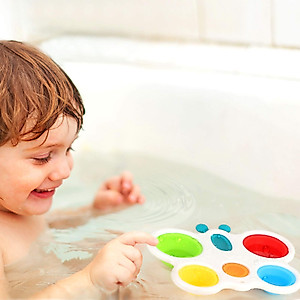 Fidget Popper Sensory Baby Toys for 6+ Months, Montessori Busy Toy for 1 2 3 Year Old Toddlers Push and Popping Bubbles Bath Toys, Travel Toys for Kids Ages 1-3 Stress Relief (Butterfly)