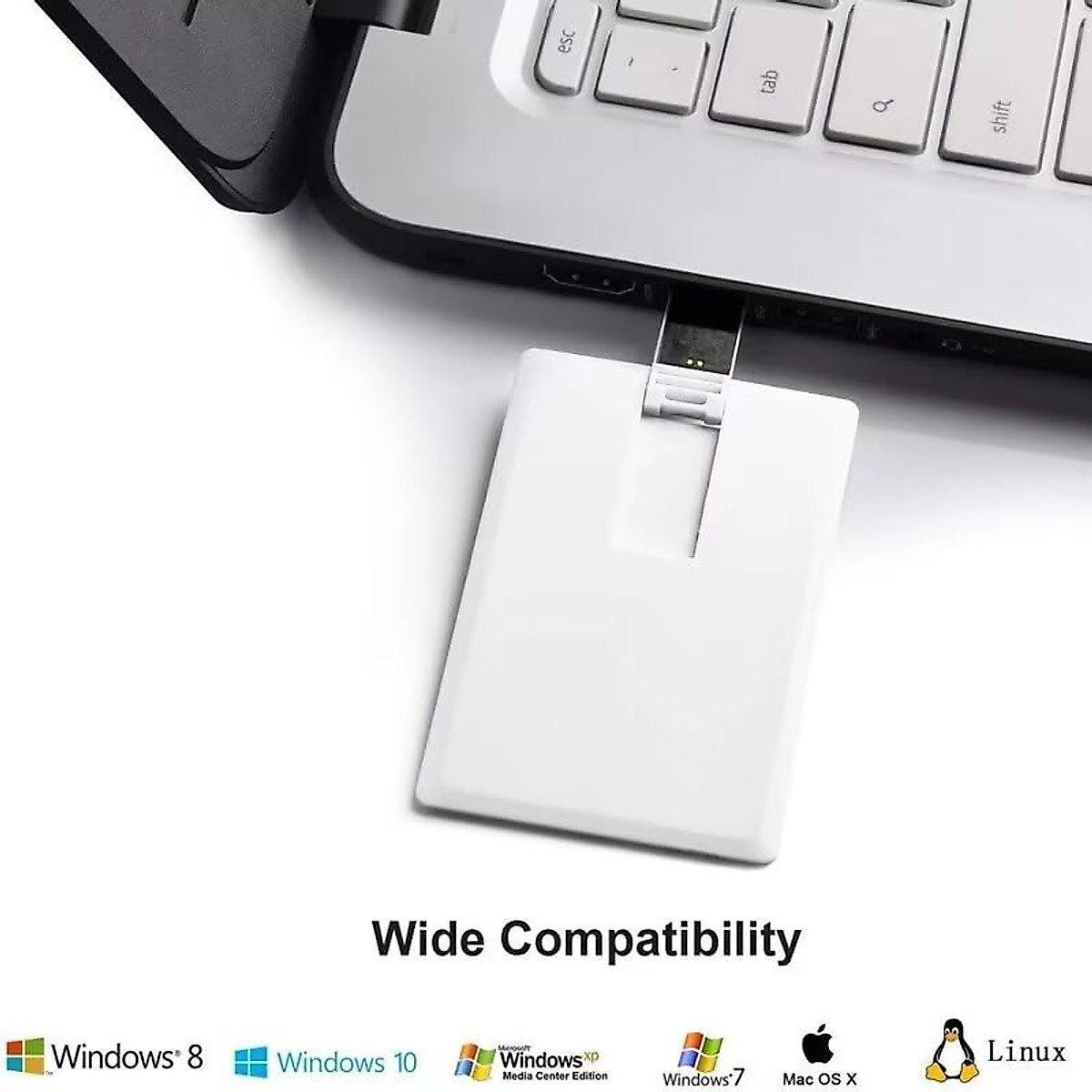 Custom Logo USB Flash Drive in Credit Card Shape, Personalised Memory Stick in Bulk for Promotion(25pcs, 8GB)
