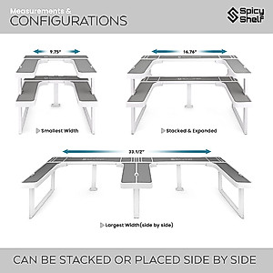 Spicy Shelf 3.0 - Expandable 2 Tiered Spice Rack Organizer for Cabinet & Pantry - Kitchen Seasoning Organizer - Cabinet Spice Racks for Inside Cabinets (Spicy Shelf Premium) - Home Organization