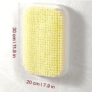 wowomoker WOWOMOKER Back Exfoliating Bath Wash Pad, Back Scrubber for Shower, Back Shower Brush Friendly with Inflexible Arms, Deep Clean to Relax Your Body, Back Scrubber for Elderly White (70187)