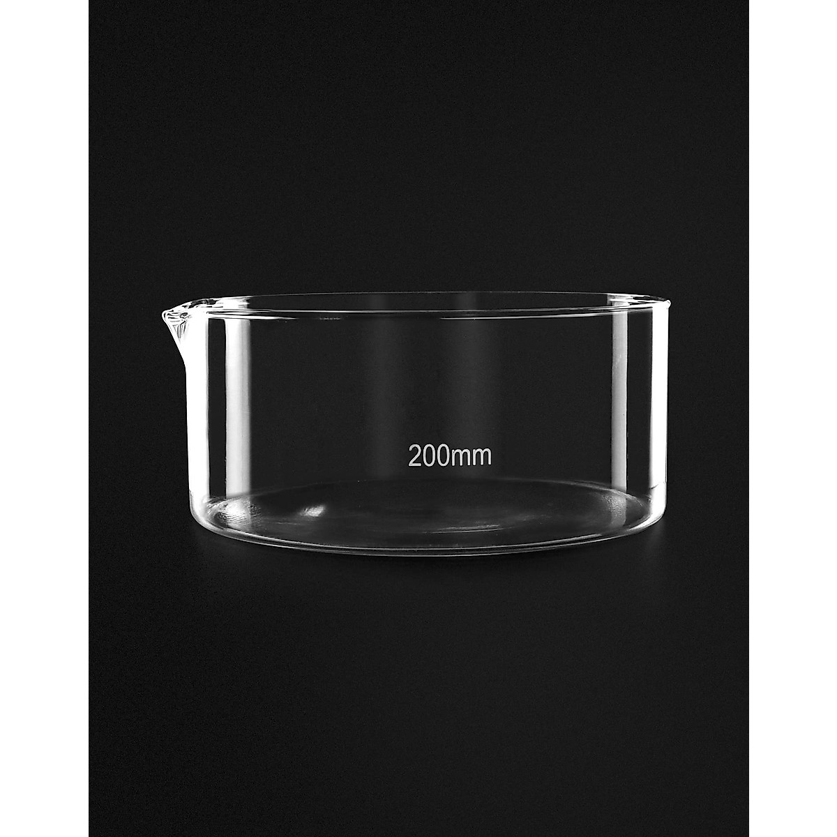 QWORK 2000ml Crystallizing Dishes, 2 Pack Flat Bottom Lab Dishes with Spout and Heavy Rim, Borosilicate 3.3 Glass for Professional Laboratories, Science Classrooms, Kitchen, Crafts, OD 200mm