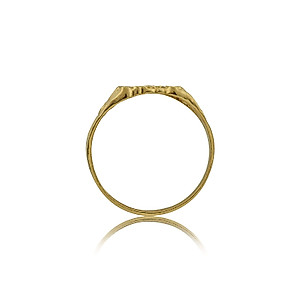 LoveBling 10K Yellow Gold Square Nugget Ring, Small (0.37" x 0.37") (12)