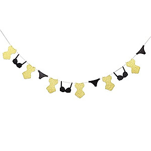 Bachelorette Party Banner- Lingerie Party Banner, Engagement Party Decorations, Glitter Bra and Panties Banner, Bridal Shower Decorations