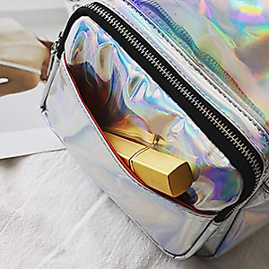 Holographic Backpack Clear Mini Backpack Hologram School Shoulder Bag Casual Backpack Casual School Backpack