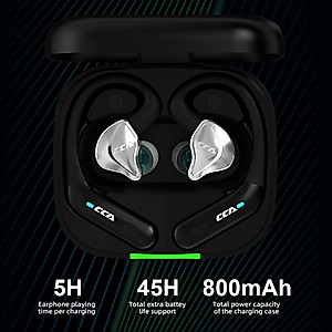CCA BTX Bluetooth 5.2 Module IEM Bluetooth Adapter with Mic Waterproof Ear Hook Extra Long Battery Life Bluetooth Cable for ​KZ ZS10 PRO/ZSN Pro X/ZSN PRO/ZSN/AS16/ZAX/DQ6 CA16 /C12/CRA(C pin)