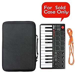 Khanka Hard Travel Case Replacement for Akai Professional MPK Mini MKII & MK3 & MPK Mini Play | 25-Key Ultra-Portable USB MIDI Drum Pad & Keyboard Controller