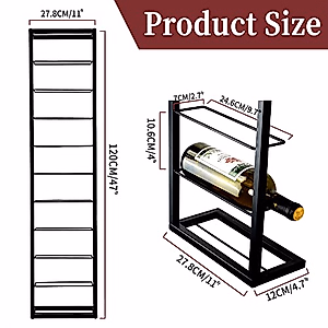 AQAREA Wall Mounted Wine Rack: Metal Hanging 10 Bottle Wine Holder - Black Wine Storage Rack