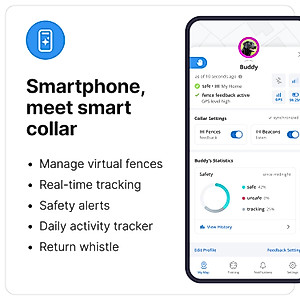Halo Collar 3 - GPS Dog Fence - Multifunction Wireless Dog Fence & Training Collar with Real-Time Tracking & GPS - Waterproof, Instantly Create and Store Wireless Fences (Medium/Large, Ivory)