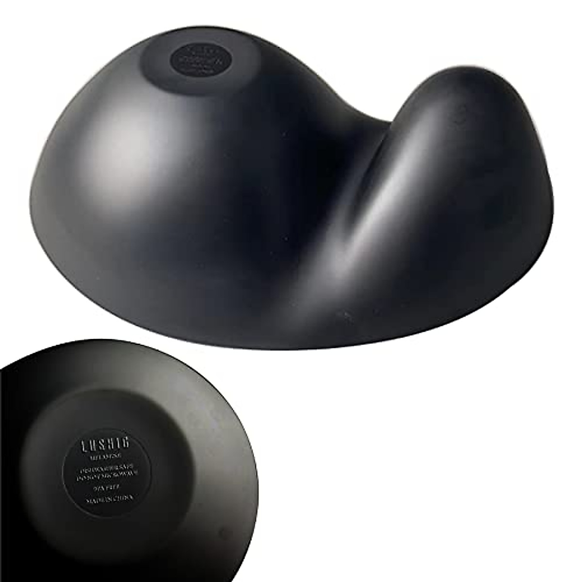 LUSHIG Chip and Dip Serving Set Melamine Tray Divided Platters (Black)