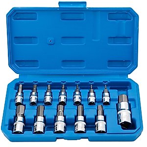 Hex Bit Socket Set Premium S2 Alloy Steel | 13-Piece Metric 2mm - 14mm Allen Socket Kit