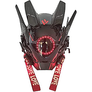 sikadeer Cybe𝐫punk Helmet Mask Cosplay, Halloween Cosplay Fit Party Music Festival Accessories with Light (Color : Yellow)