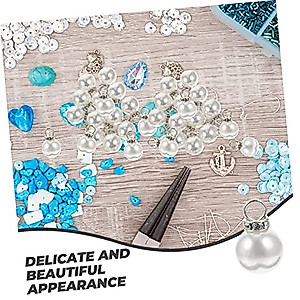 Pearl Pendant Pearl Dangle Earrings Pearl Pendant Necklace Drop Pearl Earrings 100pcs Pearl Charm Pearl Dangle Charms Imitation Peal Pendant Charms Bracelet Making Kit DIY Pendant