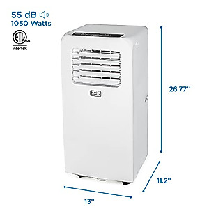 BLACK+DECKER 10,000 BTU Portable Air Conditioner with Remote Control, White
