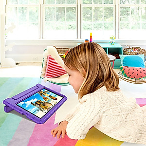 CCambro Kids Case for onn Gen 2 8 inch(100011885)/onn Surf 8 inch(ONA19TB002), Light-Weight EVA Soft Foam Durable Rugged Shockproof Kidsproof Foldable Handle Kickstand Cover for Kids - Purple