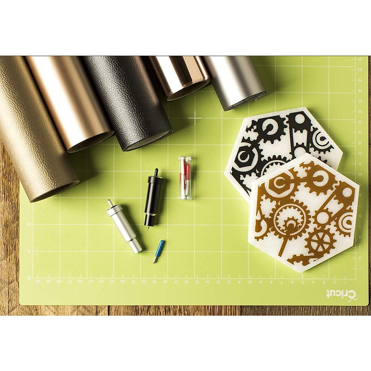 Cricut StandardGrip Machine Mats 12in x 12in, Reusable Cutting Mats for Crafts with Protective Film, Use with Cardstock, Iron On, Vinyl and More, Compatible with Cricut Explore & Maker (3 Count)