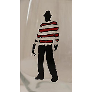 Freddy Krueger Silhouette Hand Painted Wine Glass/Nightmare on Elm Street
