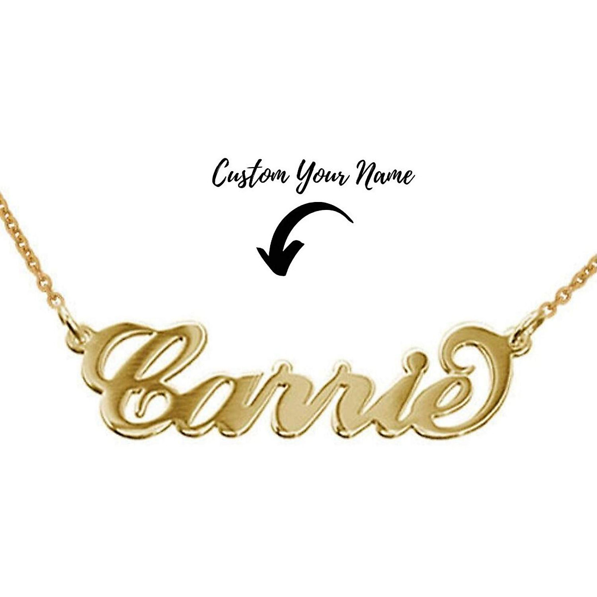 MyNameNecklace Personalized Name Necklace-My Name Custom Pendant Nameplate Precious Metals Sterling Silver 925 & Gold Plating - Christmas Jewelry Gift
