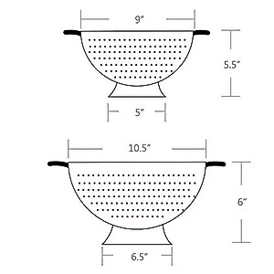Rorence Powder Coated Steel Colander Set of 2 - White