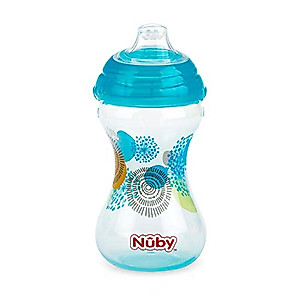 Nuby Polypropylene 3pk No Spill "Pinpoint" Soft Spout Clik-It, Girl, 10 Oz