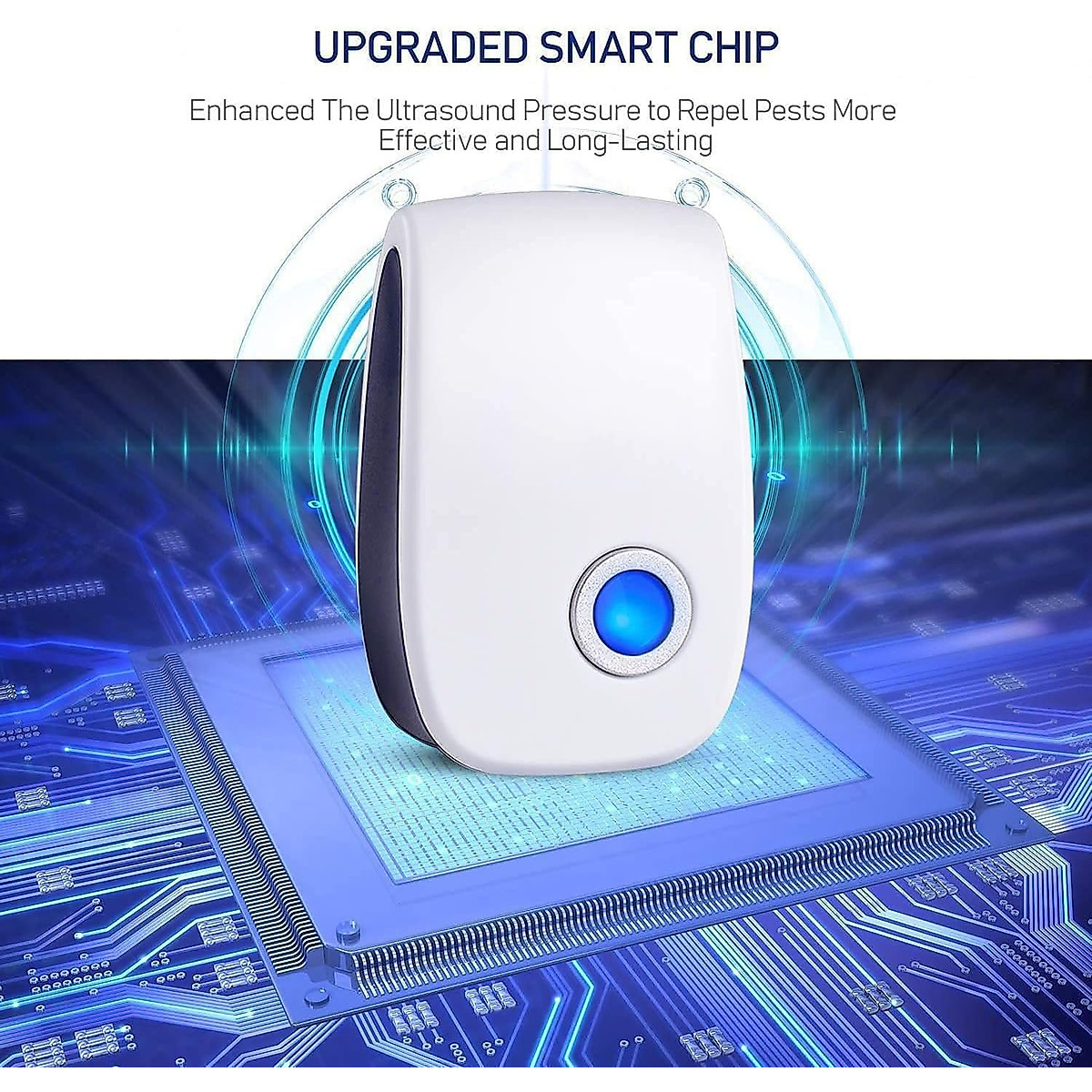 WahooArt Ultrasonic Pest Control Repeller Plug-in Ultrasonic Repellent for Mice, Mouse, Mosquito, Insect, Spider, Bug, Ant, Cockroach, Rodents & Rats Indoor Use Repeller 6 Packs, White