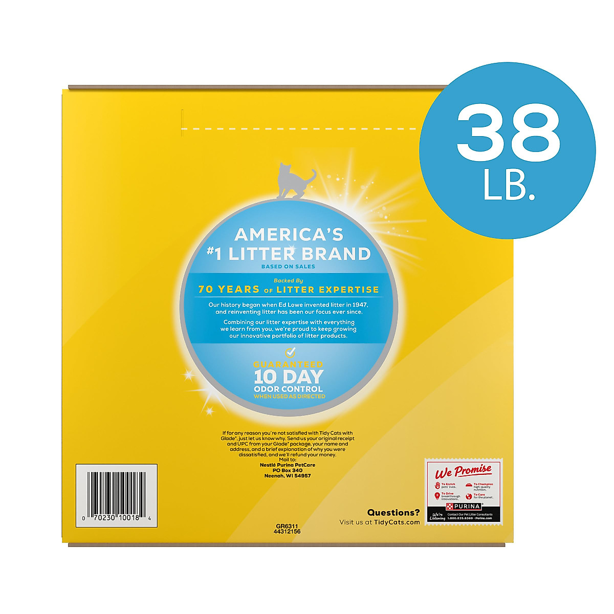 Purina Tidy Cats Clumping Multi Cat Litter, Glade Clear Springs - 38 lb. Box