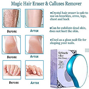 ToNewBe Crystal Hair Eraser for Women and Men, Reusable Crystal Hair Remover, Magic Painless Exfoliation Hair Removal Tool, Magic Hair Eraser for Back Arms Legs