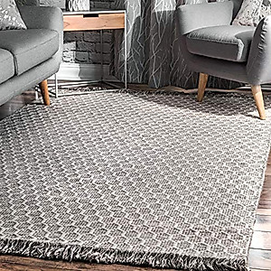 nuLOOM BeeHive Tassel Wool Area Rug, 7' 6" x 9' 6", Grey