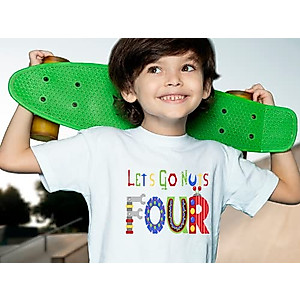 Lets go nuts robot fourth birthday shirt robot-themed toddler shirt outer scifi boy girl shirt robo-themed kid mechanical baby t shirt (18m, white)