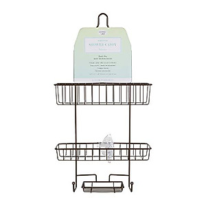 Richards Homewares Winston 3-Tier Shower and Bath Caddy with Soap Dish, 12.6 x 5.7 x 24-Inch, Bronze