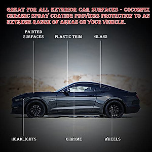 cocomfix Graphene Ceramic Coating Spray Kit, Ceramic Coating for Cars, Repels Road Grime, Adds Extreme Gloss, Shine & Protection. QUICK & EASY Application. Lasts for Over A Year. (10 oz)