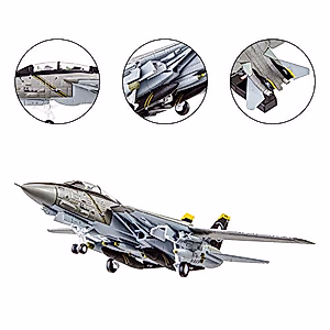 HANGHANG 1/100 F14 Tomcat Model Skeleton Fighter Attack Plane Diecast Military Models Metal Airplane Models for Collection or Gift, White