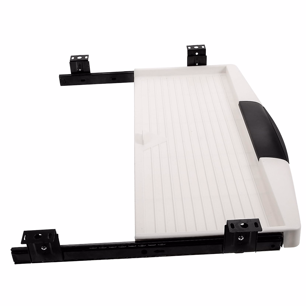 Housoutil Abs Plastic Keyboard Tray Keyboard Guide Rail Computer Desk Accessory Side Mount Keyboard Storage